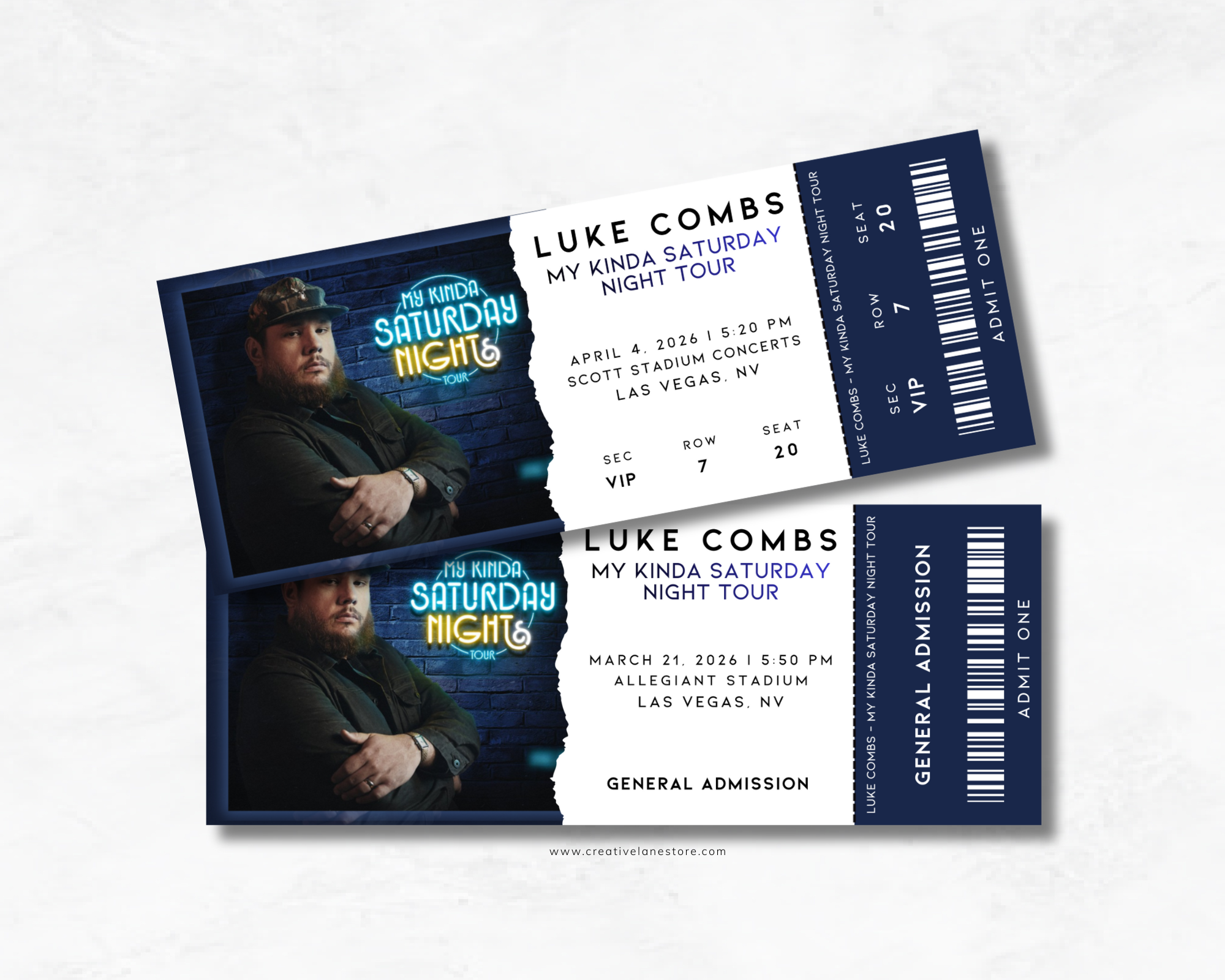 Luke Combs Concert Tour Custom Ticket – The Creative Lane